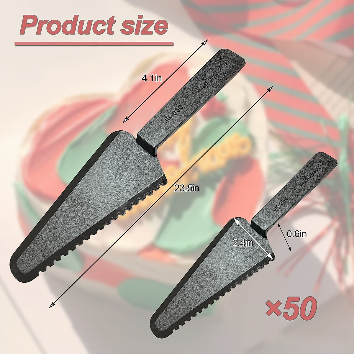 50pcs Plastic Pie Server Spatula,10in Disposable Plastic Cake Cutter Utensil,Serrated Pie Cutter for Cutting Dessert Wedding Pie Knife