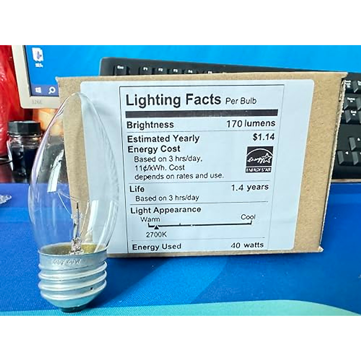 Jacqings 40W Incandescent Torpedo Tip Chandelier, Incandescent Clear Dimmable Light Bulbs and Medium E26 Candelabra Base,Transparent Candle Light Bulbs for Chandeliers, Ceiling Fan Lights (6Pack)