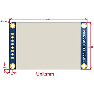 waveshare 2inch LCD Display Module IPS Screen 240×320 Resolution Onboard Driver ST7789 SPI Interface RGB, 262K Color with Examples for Raspberry Pi/Jetson Nano/STM32