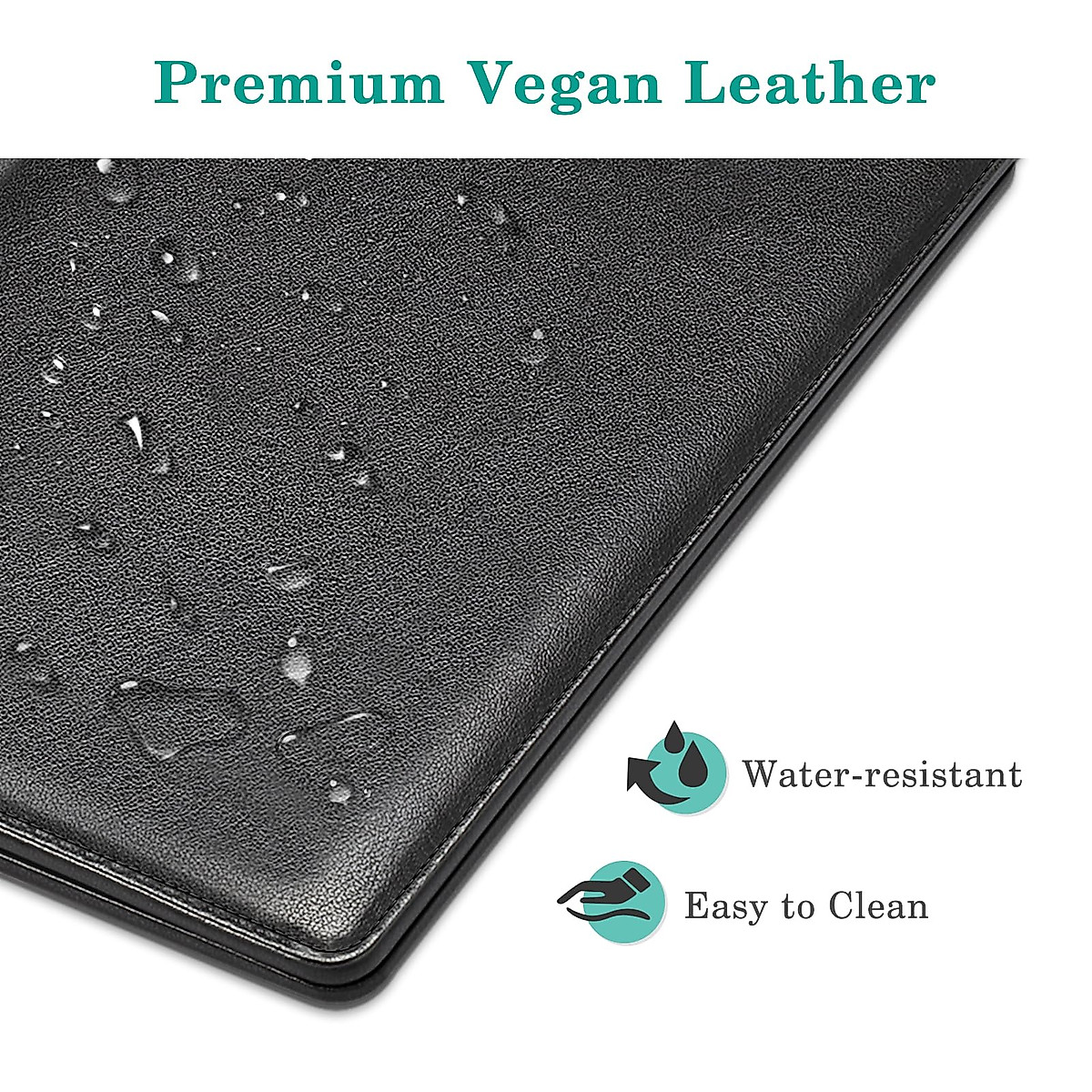 Fintie Server Book Organizer with Zipper Pocket, PU Leather Restaurant Guest Check Presenters Card Holder for Waitress, Waiter, Bartender (Black)