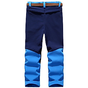 Jessie Kidden Kids Boys Girls Youth Waterproof Windproof Hiking Ski Snow Pants Elastic Waist Warm Insulated Fleece Lined Winter Pants #16010-Light Blue,10-12Years