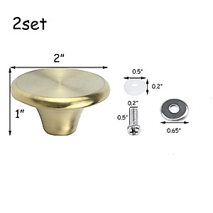 HEVSTIL 2 Set Gold Dutch Oven Knob Stainless Steel Replacement Knob Pot Lid Handle Compatible Stainless Steel Replacement handle for Enameled Cast-Iron Dutch Oven