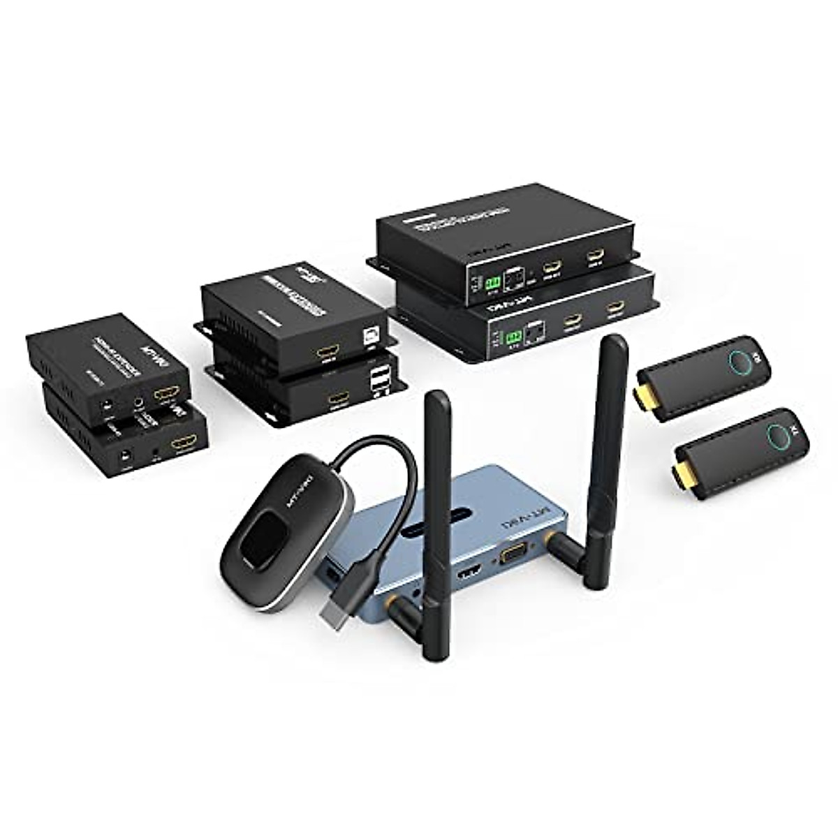 Wireless HDMI Transmitter and Receiver with Loopout, MT-VIKI Wireless HDMI Extender 300ft for Streaming Video/Audio from Laptop, PC, Smartphone to HDTV/Projector