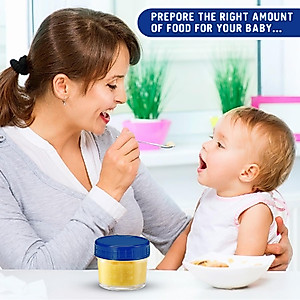 6 Pack Baby Food Storage Containers with Labels-4 Oz Baby Food Jars, Leak Proof, Puree Glass containers with lids Microwave & Dishwasher Safe Infants Kids & Growing Babies