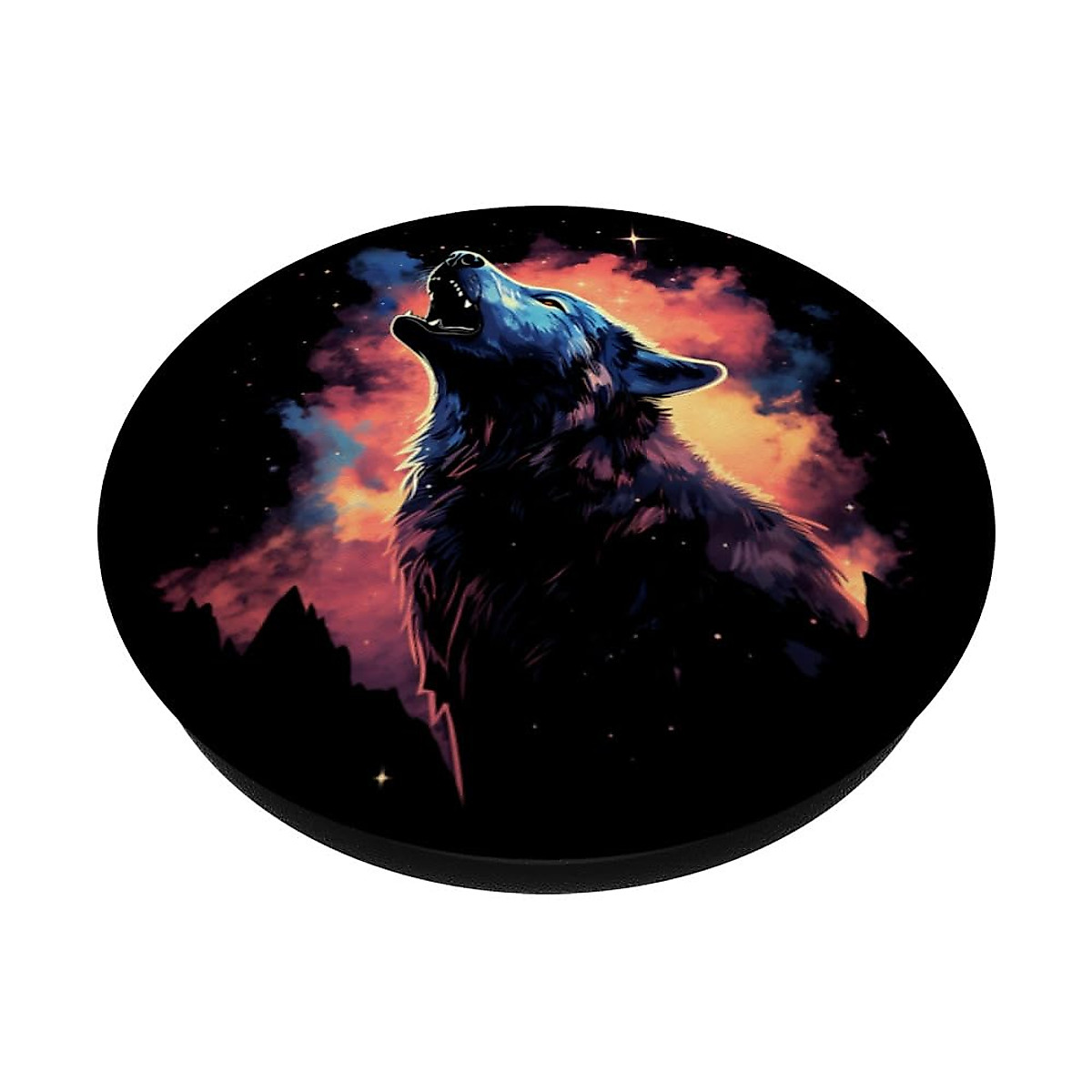 Howling Wolf Space Galaxy Stars Wolves Animal PopSockets Swappable PopGrip