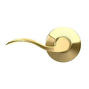 Schlage F10 V ACC 605 Accent Door Lever, Hall & Closet Passage Lock, Bright Brass