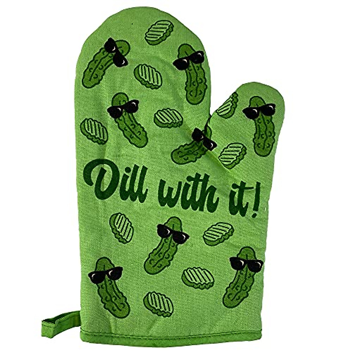 Dill with It Oven Mitt Funny Cool Pickle Coking Kitchen Glove Funny Graphic Kitchenwear Funny Food Novelty Cookware Green Oven Mitt