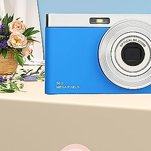 Compact Camera, 50MP Fill Light Portable Digital Camera, 2.88 Inch HD IPS Screen, 16X Zoom AntiShake for Travel (Blue)