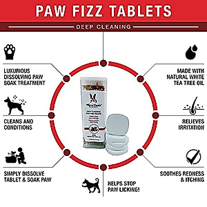 Warren London Deep Cleaning Paw Soak | Soothing Itchy Paw Relief for Dogs with Seaweed, Tea Tree Oil, & Aloe Vera | Anti Licking for Dogs Paws | 5 Minute Paw Spa Service at Home | 12 Tablets
