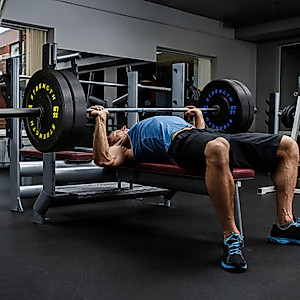 GIKPAL Bumper Plates, 2-Inch Olympic Weight Plates with Steel Hub, Rubber Weight Plates High-Bounce with Colored Fleck for Weight Lifting Strength Training,160lb Set