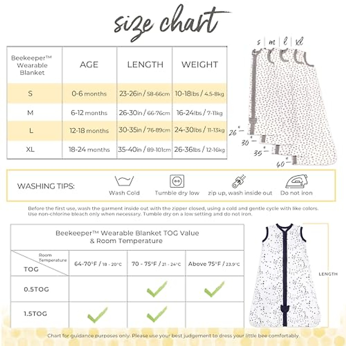 Burt's Bees Baby Baby Beekeeper Wearable Blanket, 100% Organic Cotton, Swaddle Transition Sleeping Bag, A Midnight Twinkle, Medium