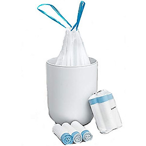 Strong Kitchen Trash Bags Drawstring 4 Gallon Garbage Bags Unscented Wastebasket Bin Trash Can Liners Small Trash Bag for Kitchen,Bathroom,Bedroom,Home,Office,car(Pure white)