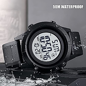CKE Men's Digital Sports Watch Large Face Military Waterproof Watches for Men with Stopwatch Alarm