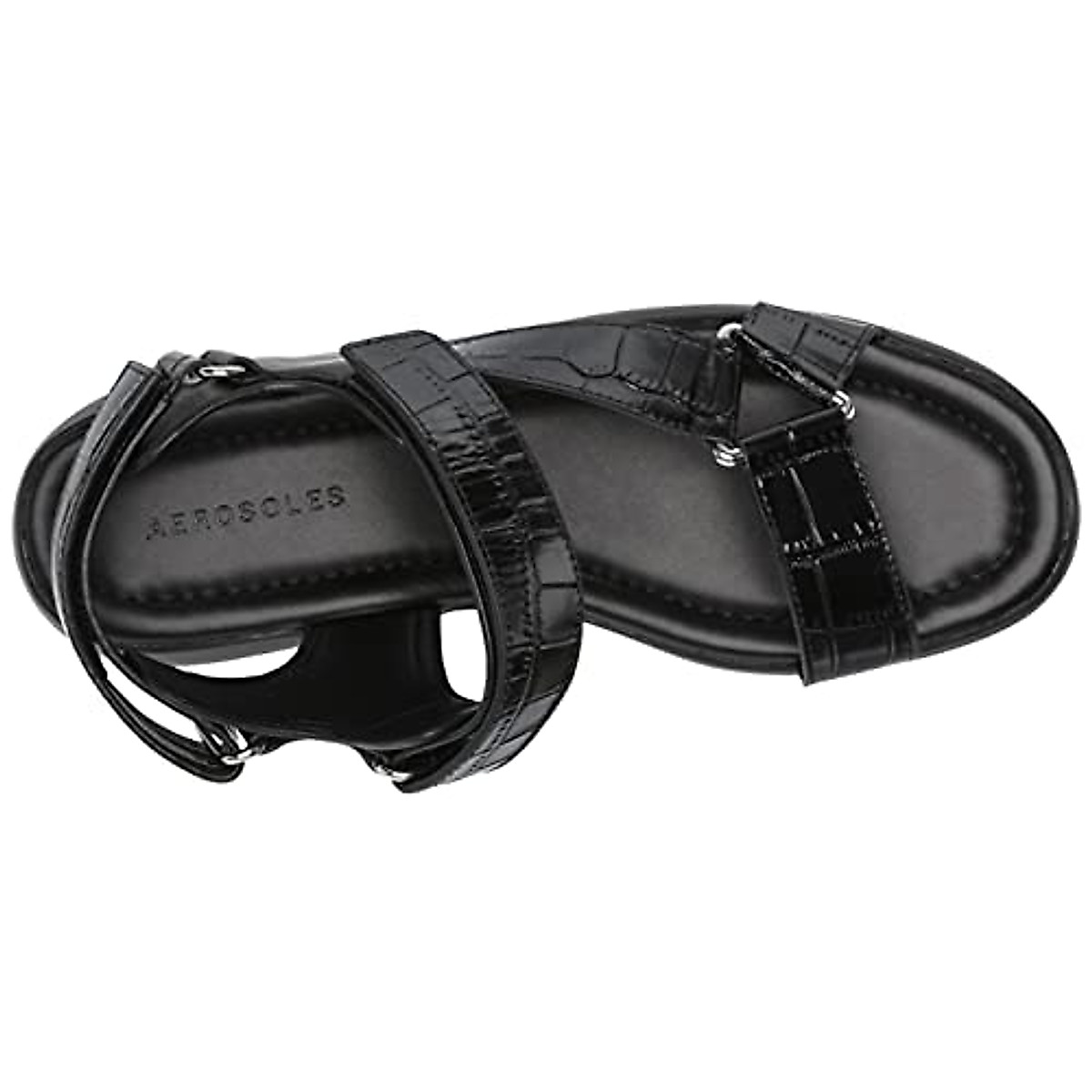 Aerosoles Women's Wave Sport Sandal, Black Croco, 8