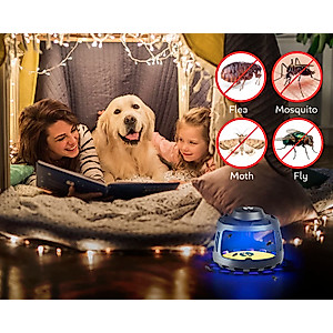 FROGURU Flea Trap with 20 Sticky Refill Discs - Easy to Use Indoor Flea Catcher Treatment with 4 LED Light Modes - Traps Insects Inside Your Home Like Fleas, Flies, Mosquitoes, Gnats, Moths, etc.