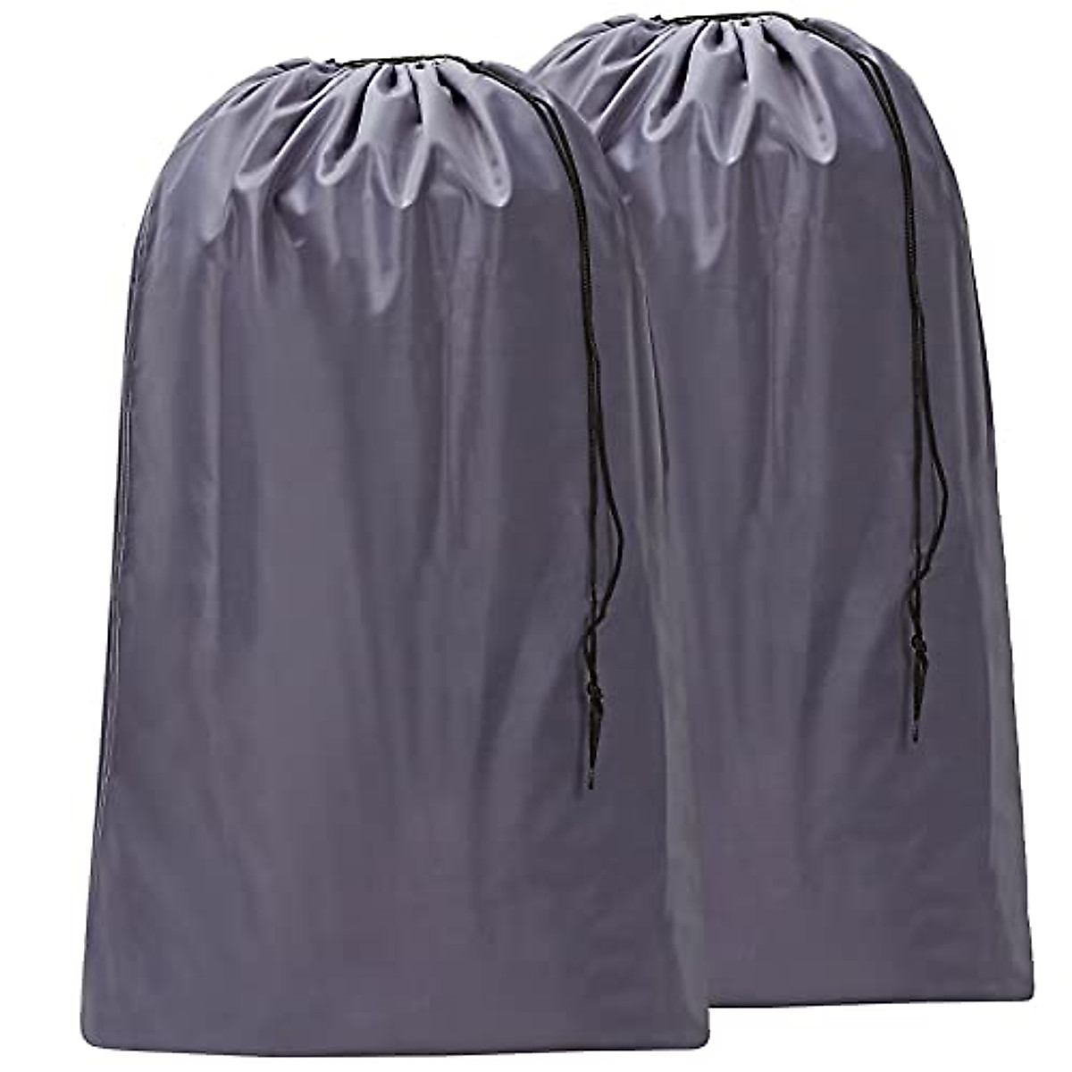 HOMEST 2 Pack Extra Large Travel Laundry Bag [28''x40''] Machine Washable Sturdy Rip-Stop Material Drawstring Closure, Grey