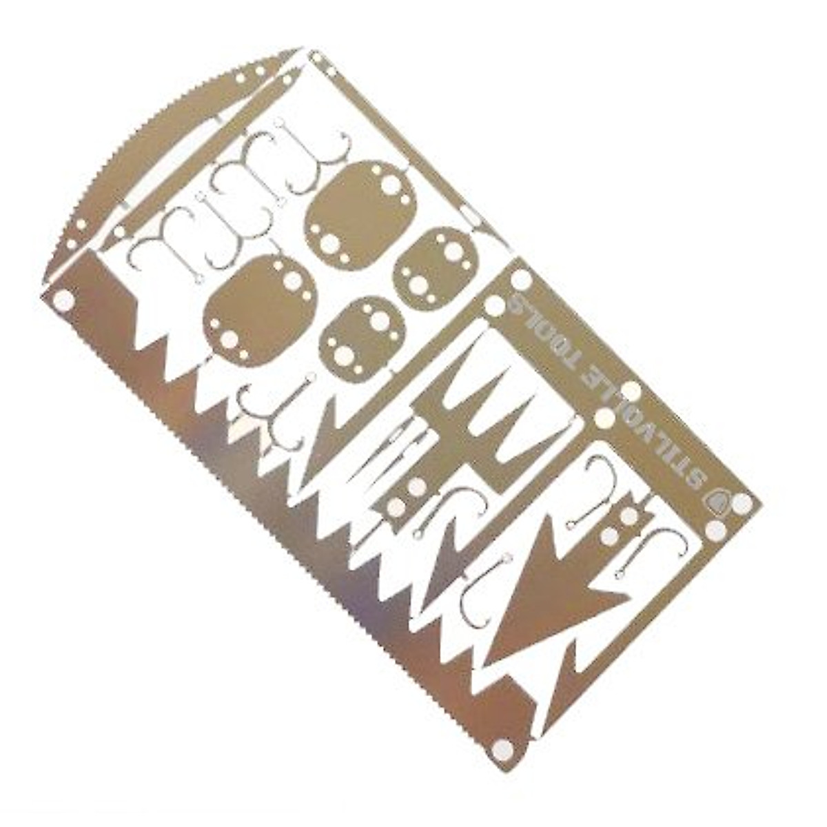 Stilvolle Tools Survival Card Tool Hook Size That Contains The 12 Features to Help Survival Card 12 Survival time to Card Size, Hook Small, Arrowhead A, Arrowhead B, (Silver)