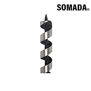 SOMADA 1-Inch x 12-Inch Auger Drill Bit for Wood, Hex Shank 3/8-Inch, Ship Auger Long Drill Bit for Soft and Hard Wood, Plastic, Drywall and Composite Materials