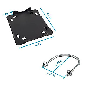 KSWLOR Antenna Mast Cross-Over Bracket Kit for 1.25" to 2.0" OD Pipes with Heavy Duty Right-Angle Plate & Mounting Hardware U Bolts Anti-Rust Finished for TV CB Ham Antenna Double Pipe-Mounting