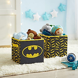 Idea Nuova Batman Collapsible Storage Cube, Black (Pack of 2)