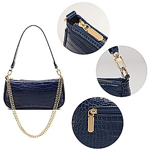 Barabum Retro Classic Clutch Shoulder Tote HandBag for Women (Blue)