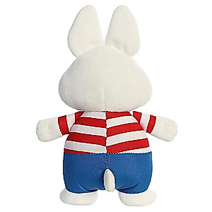 Aurora Bundles of 2 6.5 Inch Plush Animals: Max and Ruby Bunnies, White Black red Pink Blue