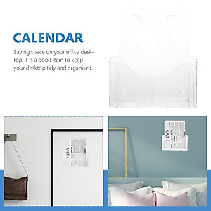 iplusmile Acrylic Wall File Organizer, Clear Wall Mounted File Holder, Plastic Hanging Paper Organizer, Wall Bins for office, School and home, 27.5X23CM