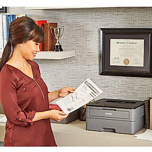 Brother HL_L23 Series Compact Monochrome Laser Printer, 32ppm, 250 Sheets, Wireless, Mobile Printing, Auto 2-Sided Printing, with MTC Printer Cable, Black