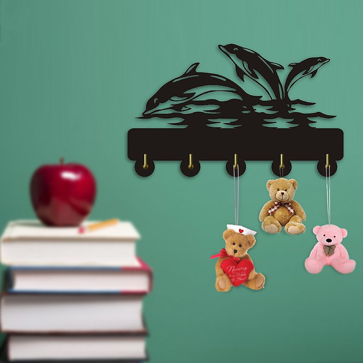 The Geeky Days Dolphin Sign Shape Design Key Hanger Key Hooks Rack Ocean Towel Coat Wall Hook Bathroom Decor Modern Wall Hook Unique Vintage Hook