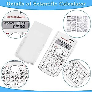 Scientific Calculators for Students, Scientific Calculator 240 Functions 2 Line 10+2 Digits, Scientific Calculators Desktop, Desk Math Calculator for School (White)