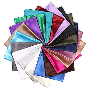 35" Womens Large Satin Square Scarf Silk Feeling Hair Wrapping Gift Headscarf Scarves Black
