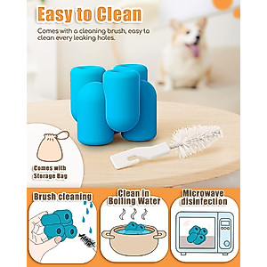 Moonorange Treat Dog Toy, Dog Chew Toys for Aggressive Chewers, Interactive Slow Feeder Dog Toys, Durable Fillable Toy Collection, Frozen Feeding Dog Toy for All Breed Sizes (Blue)