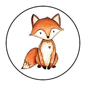 30 pcs Woodland Animal Fox Birthday Baby​ Stickers Envelope Seals Labels Round Tags, Stamps Sticker for Gift Cards, Envelopes, Boxes for Holiday, Birthday, Christmas