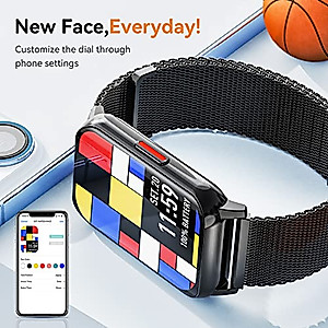 Smart Watches for Men Women 1.57" Touch Screen Fitness Wacth Tracker for Android iOS Phones with Blood Pressure Sleep Monitor IP68 Waterproof Smartwatch(Black ST)