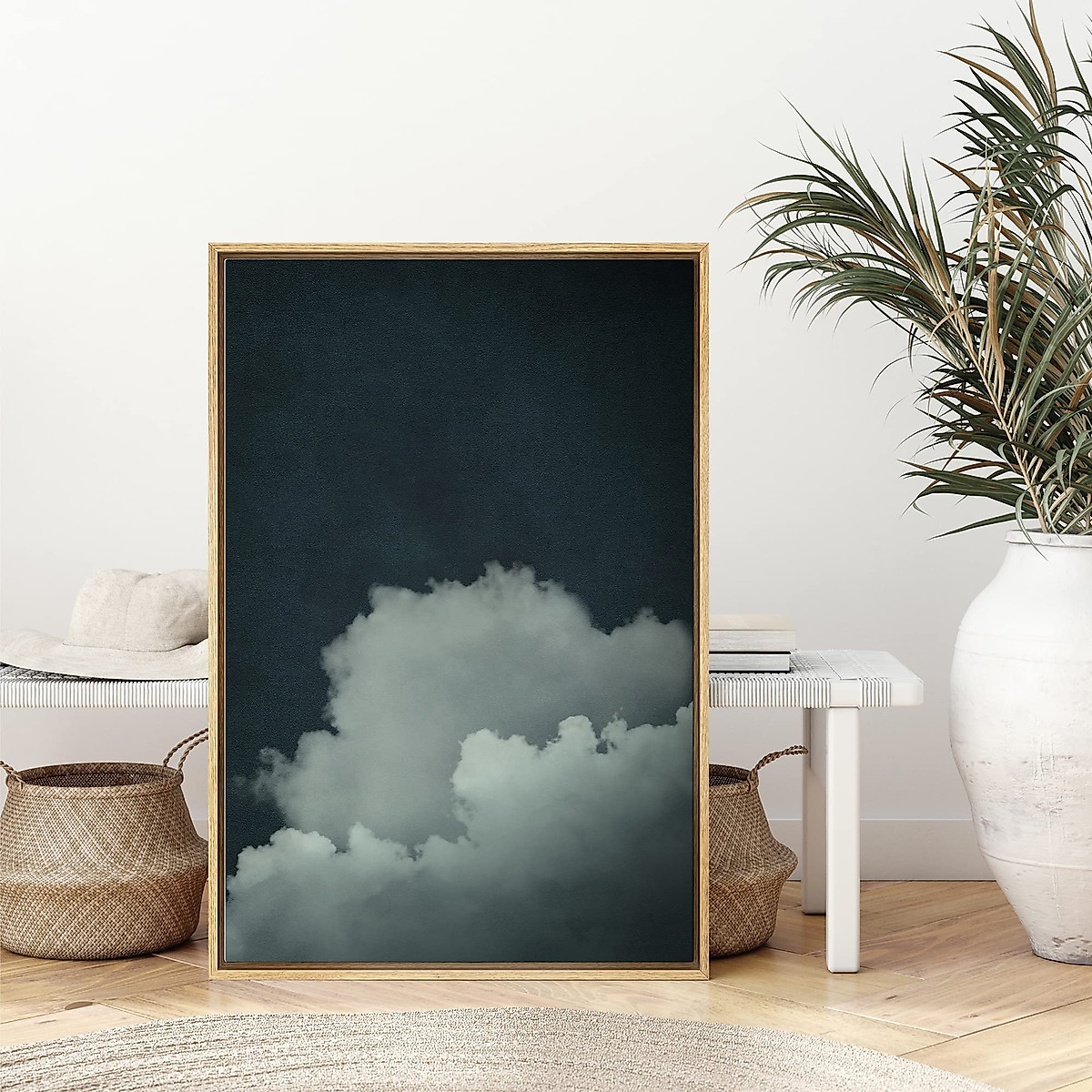 SIGNWIN Framed Canvas Wall Art Beautiful Cloud on Sky Canvas Prints Home Artwork Decoration for Living Room,Bedroom - 16x24 inches