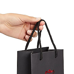 Juvale 12 Pack Black Wine Bottle Gift Bags with Handles, 4 Elegant Foiled Designs for New Years Eve, Anniversary, Housewarming