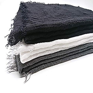 MANSHU 3PCS Women Soft Cotton Hemp Scarf Shawl Long Scarf, Scarf and Wrap, Big Head Scarf.