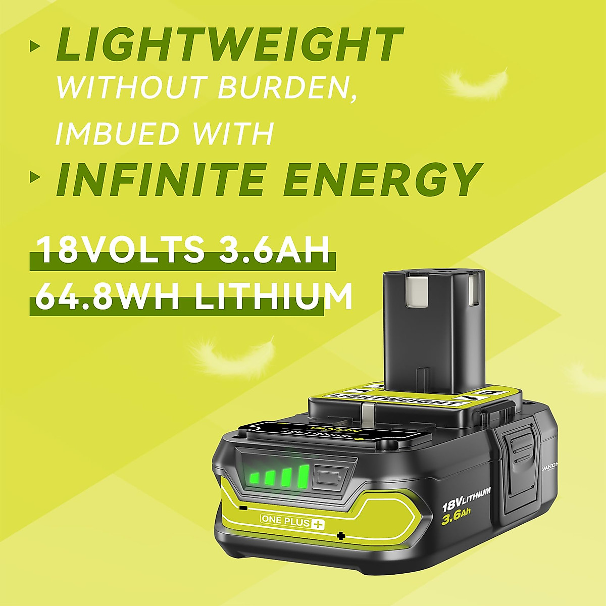 2Pack 2.5Ah 18V Lithium Battery Replacement for Ryobi 18-Volt ONE P104 P105 P102 P103 P107 P108 P109 Tool