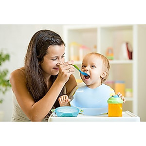 Lullababy Baby Bowl Set with Bonus Spoon and Fork, 8-Piece, BPA Free, Suction Bowls with