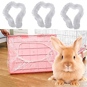 PFTIJVN 100 Pcs Disposable Rabbit Cage Liners,Guinea Pig Cage Liner Bag Leak Proof Clear Plastic Small Animals Cage Liners Bedding Litter Pan Bags for Bunny Hamster Hedgehog