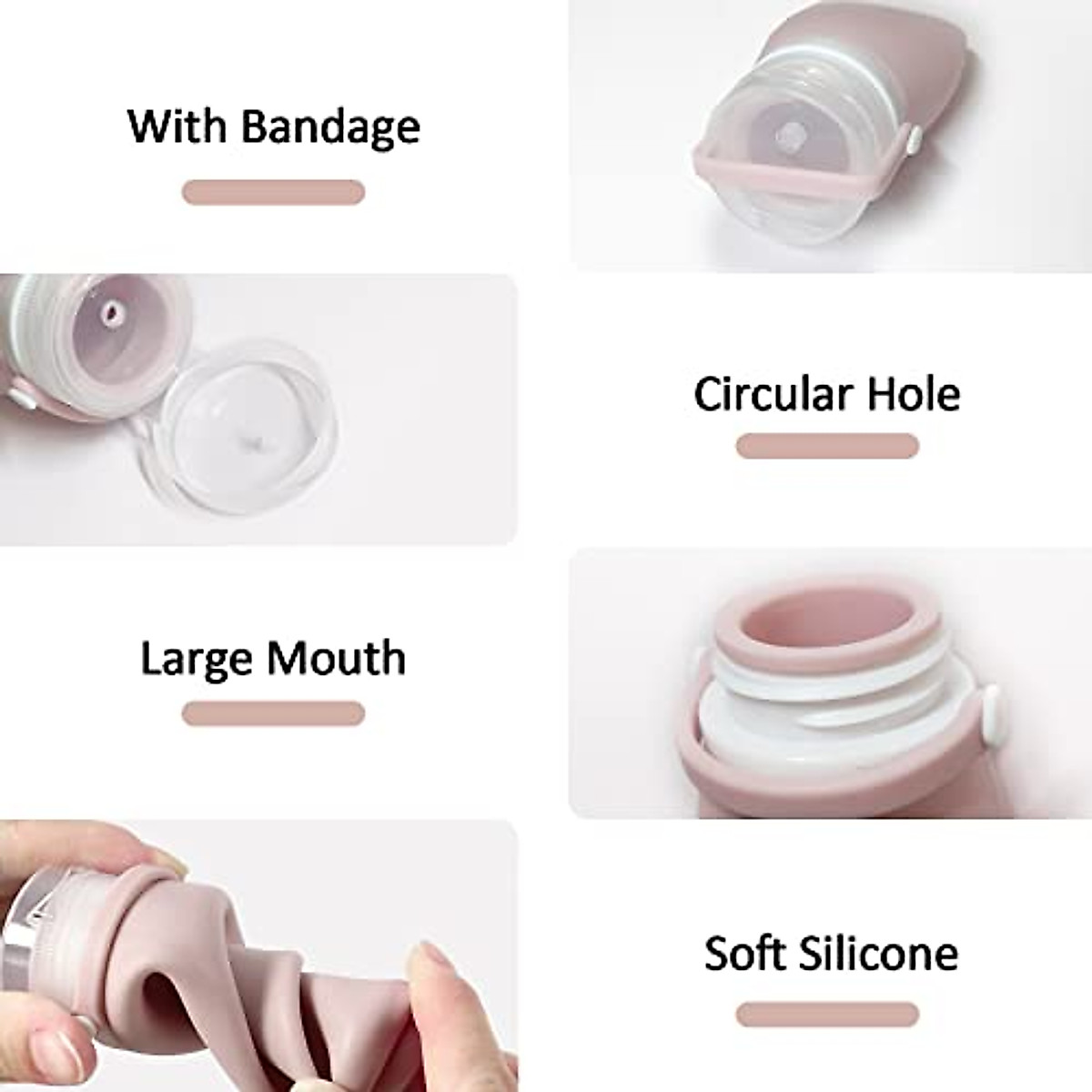 TACYKIBD 4Pcs Squeeze Salad Dressing Bottles, Leakproof Mini Sauce Condiment Bottles and Portable Dressing for Lunch with Bandage, Salad Dressing to Go Container with 2Pcs Cleaning Brush (38ml)