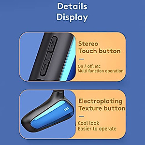 MUDUH Bone Conduction Headsets Bluetooth 5.0 Wireless Earphone, Noise Cancelling, Built in Microphone, IPX5 Waterproof, Ergonomic Sports Headphones for Running Cycling Yoga Hiking