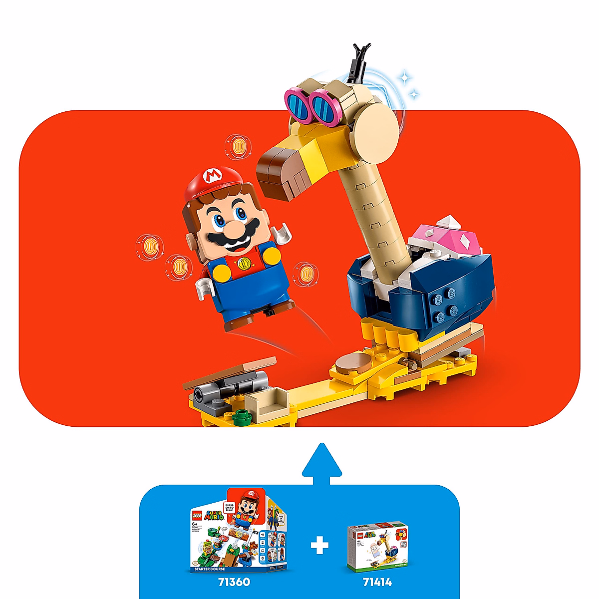 LEGO Super Mario Conkdor's Noggin Bopper Expansion Set 71414, Buildable Toy to Combine with Mario, Luigi or Peach Starter Course, Gift Idea for Kids 6 Plus