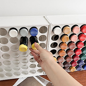 Anmboor 2pack Acrylic Paint Organizer 49 Holes Craft Paint Storage for for Apple Barrel, Folkart 2oz Craft Paints