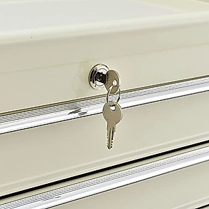 Global Industrial Medical Bedside Cart, 5-Drawer, Key Lock, Beige, 24-1/2"L x 13-1/4"W x 29"H