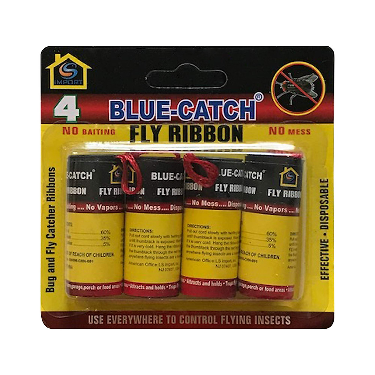 Blue Catch 24 PCS Fly Trap , Fly Trap Tape, Fly Paper Strips , Fly Catcher Trap, Fly Ribbon, Fly Bait,Fly Catcher Ribbon