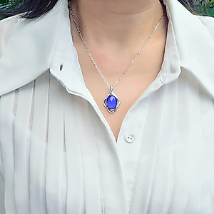 FUN JEWELS Oval Color Changing Mood Stone Pendant Mood Necklace on 18" Chain+2" extender, Gifts for Women