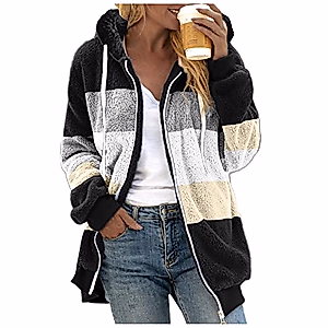 Black Puffer Jacket rain Jacket Women Casual Crew Neck Sweatshirt Loose Soft Long Sleeve Pullover Tops Jackets for Women Winter Women Crop Jacket Zip Hoodie White Jean Jacket Split top