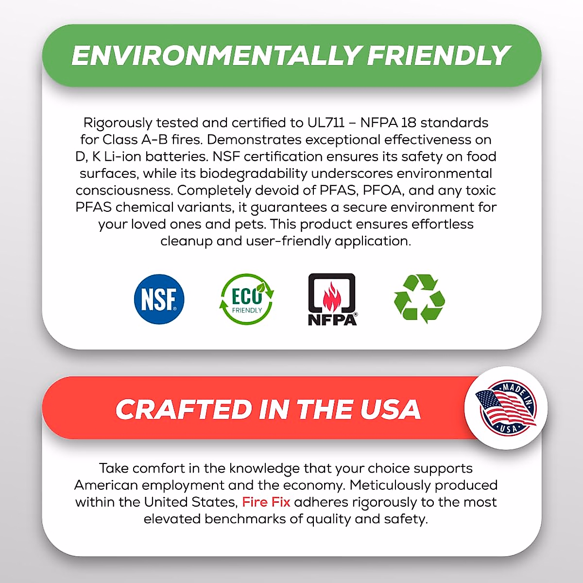 Fire Fix Fire Extinguisher for Home 1-Pack | Made in USA | Emergency Fire Spray Foam for Apartment, Boat, Camping, Car, House, Kitchen & Vehicle | Safety & Survival | Compact, Small, Safe & Easy Use