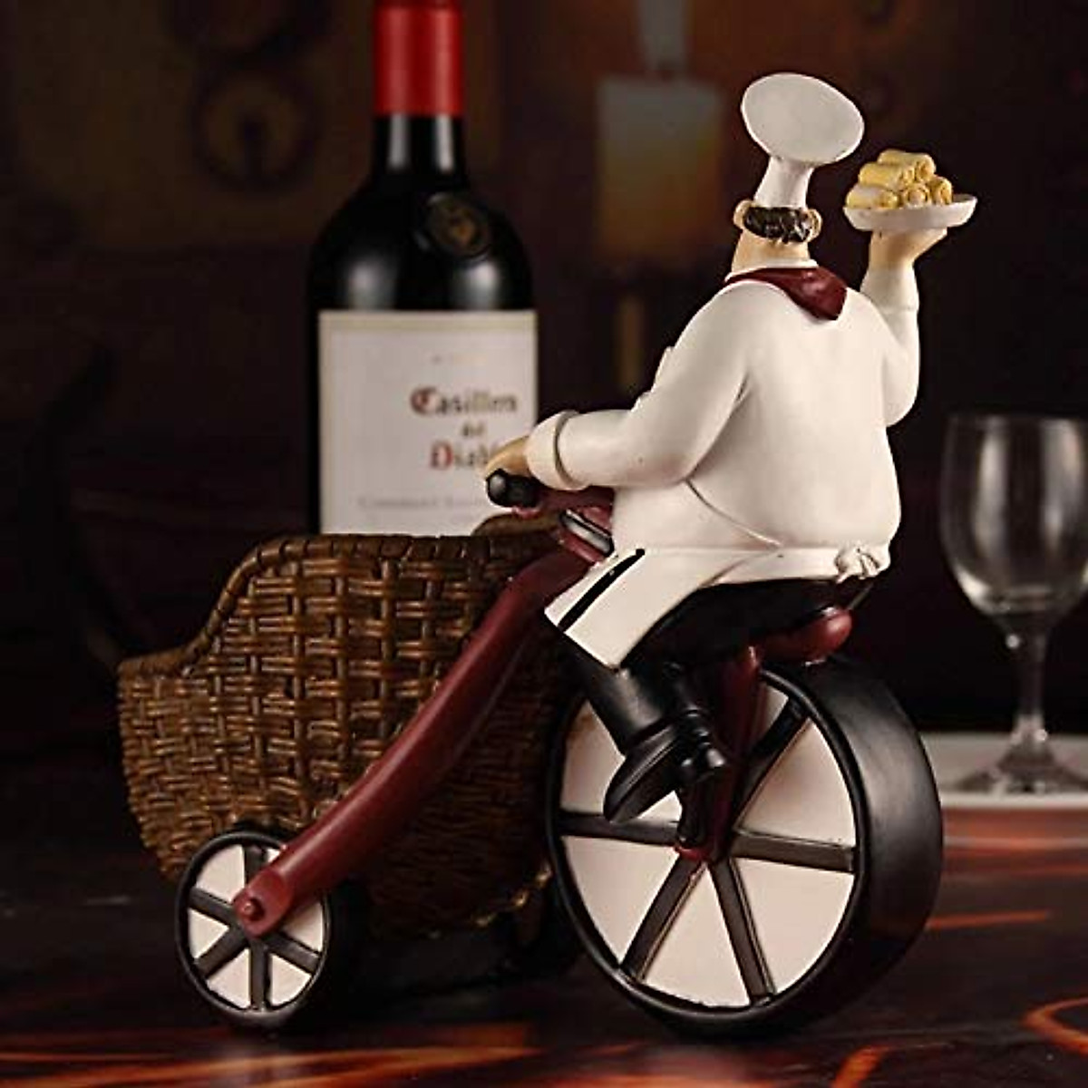 n/a European Chef Wine Rack Resin Crafts Western Restaurant Home Decorations Ornaments Kitchen Wine Cabinet Window